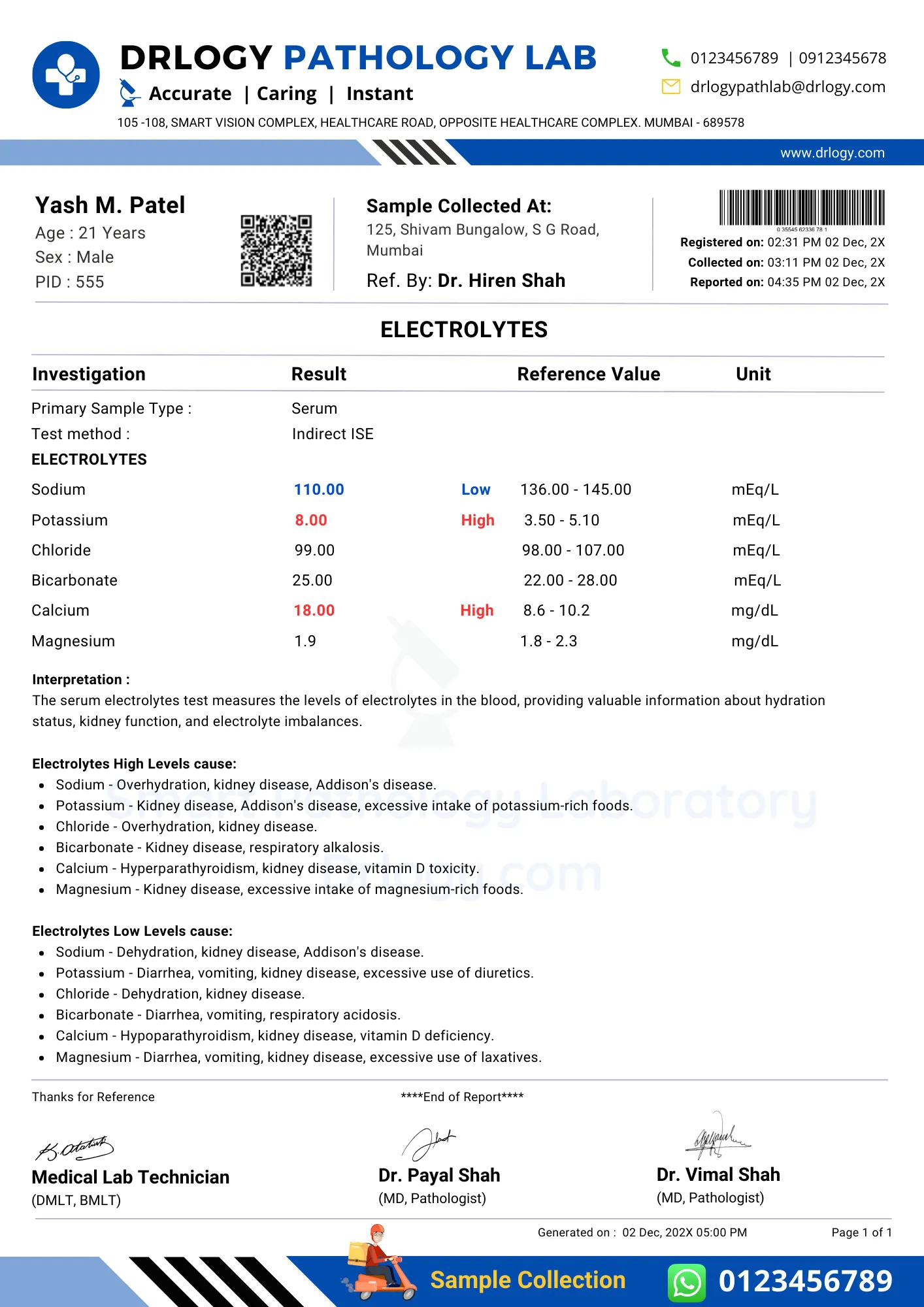 Normal Serum Electrolytes Normal Serum Electrolytes